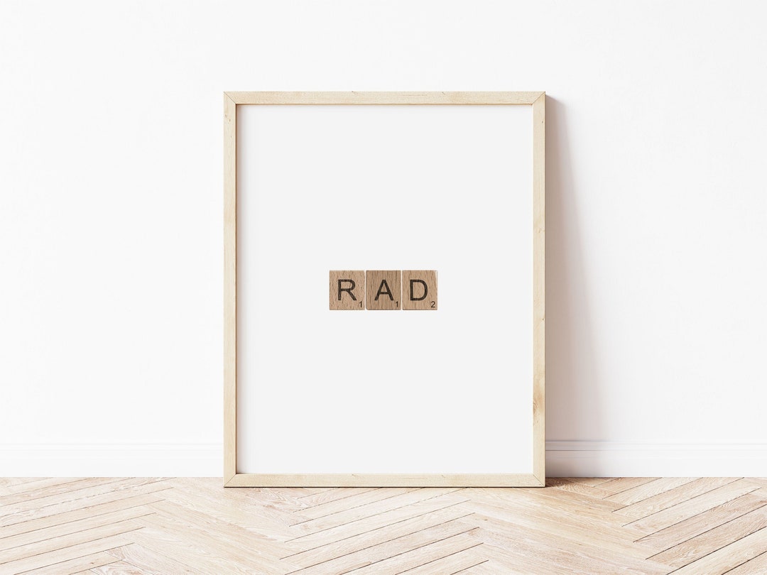 Rad Wall Art Wooden Letters Font printable Surf Art for Kids - Etsy