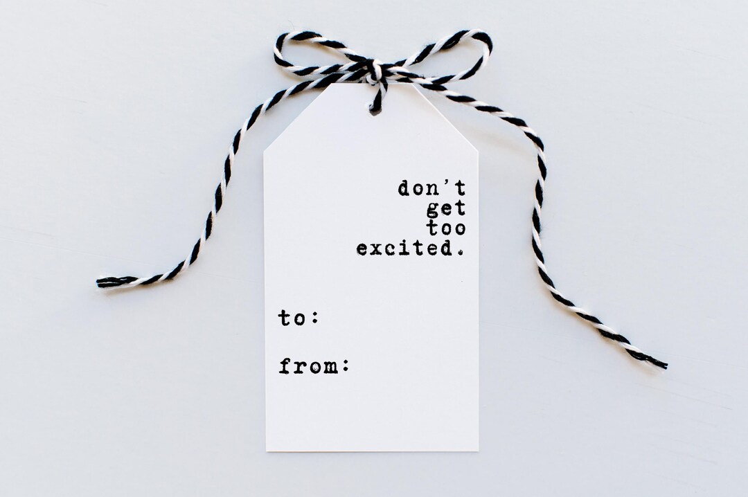 Funny Printable Gift Tags: Typewriter Font (digital Download) - Etsy