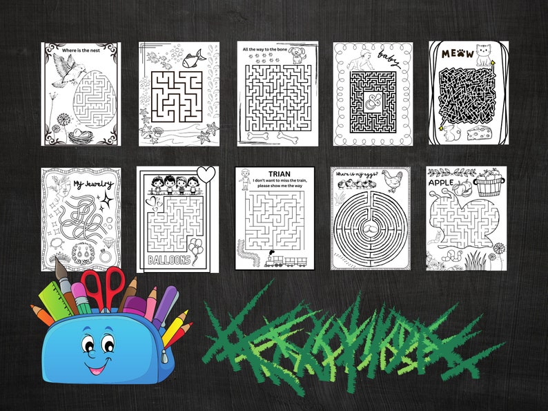 Fun Printable Mazes Worksheets, Coloring Pages , US Letter and A4 Sizes ...