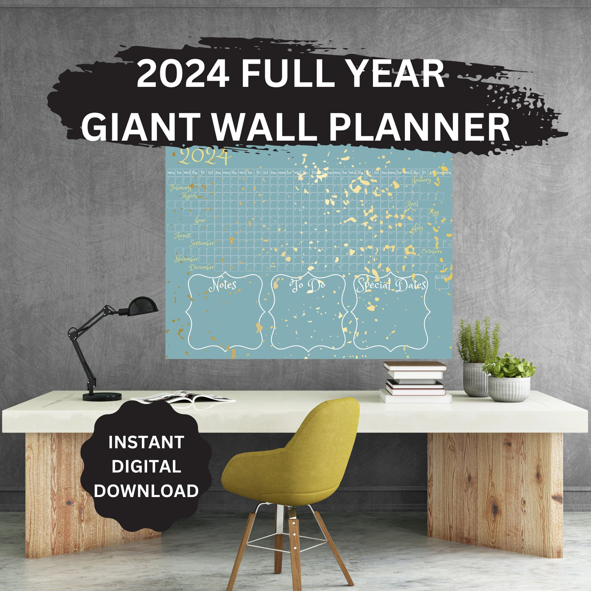 PRINTABLE 2024 Wall Planner | Giant Wall Planner | Digital PDF Instant ...