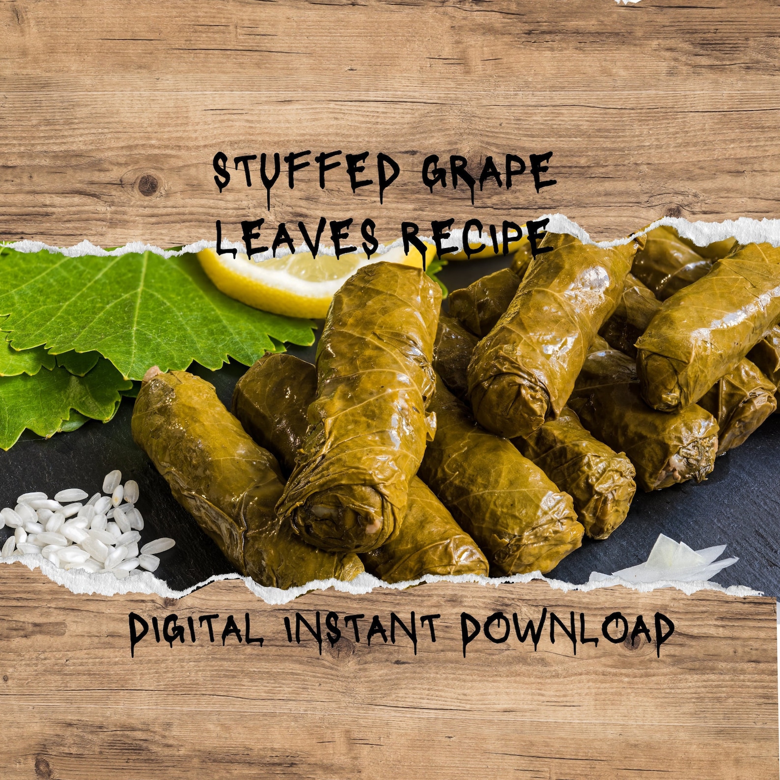 Authentic Stuffed Grape Leaves Recipe | Printable Recipe | PDF Download ...