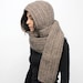 Women's Chunky Scood, Beige Scoodie, Hooded Scarf, Women's Hooded Scarf ...