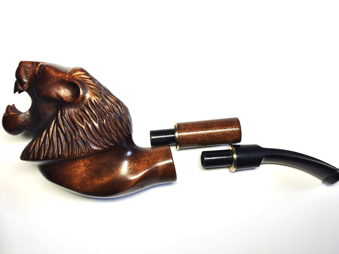Tobacco Pipe, Pipes Smoking, Wooden Pipe. Lions Head Wood Pipe, Smoking ...