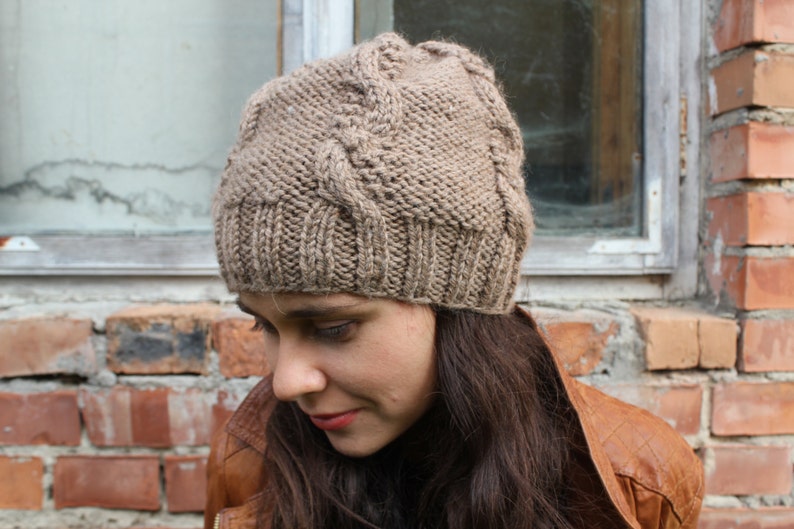 Slouchy knit hat Slouchy beanie Womens winter hat knit | Etsy