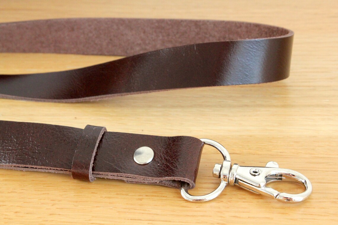 Leather Lanyard Id Badge Lanyard With Badge Holder Id Badge - Etsy