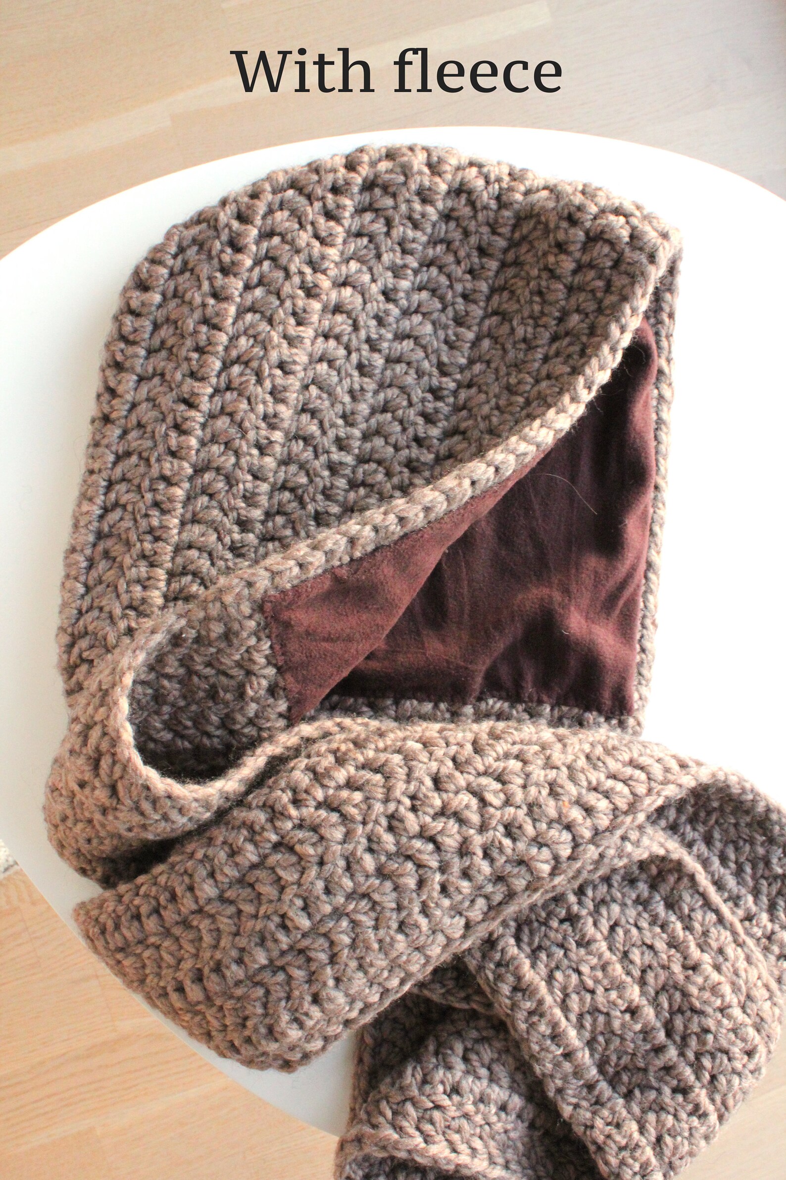 Women's Chunky Scood, Beige Scoodie, Hooded Scarf, Women's Hooded Scarf ...