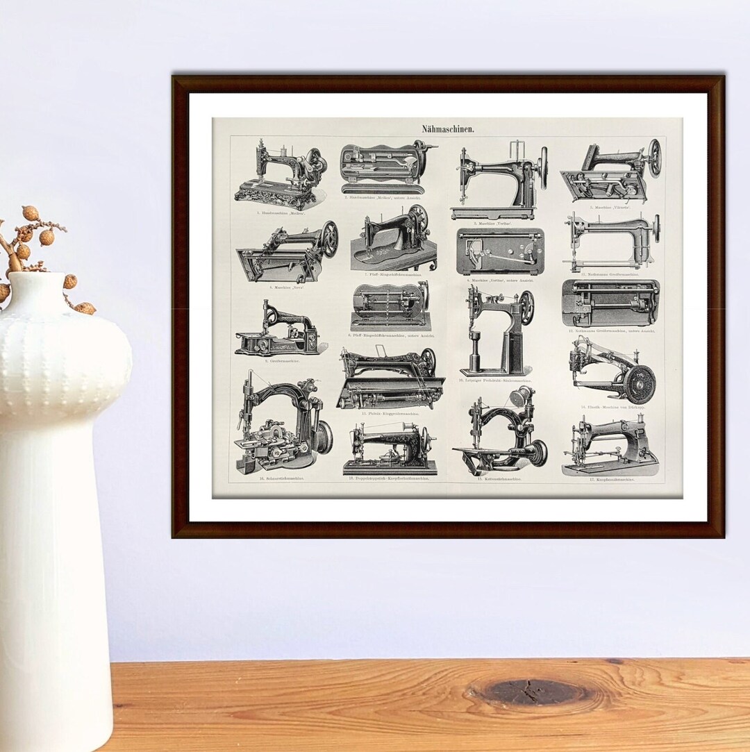 Old Sewing Machines Antique Print From 1897 Vintage Poster Original Old ...