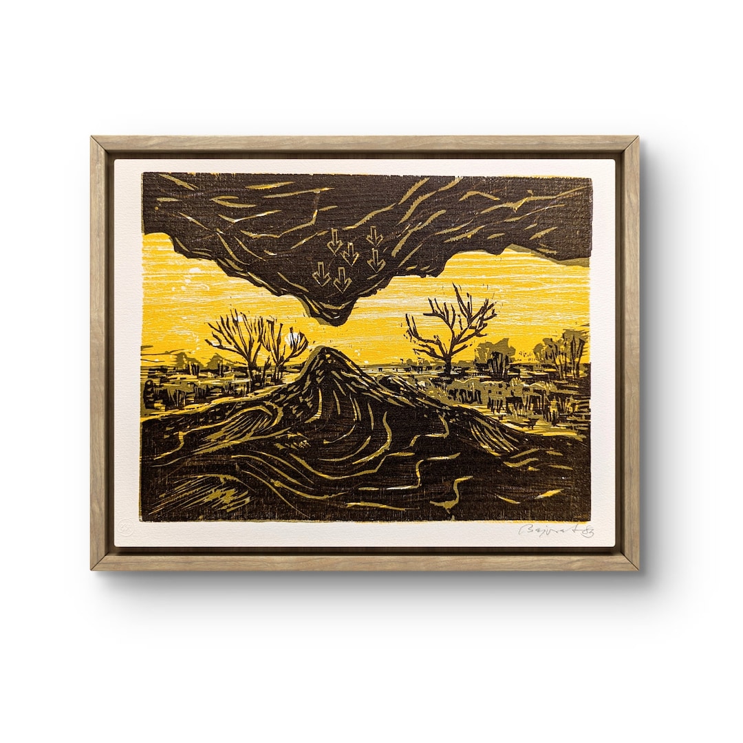 Signed Woodcut Archibald Bajorat From 1983 Vintage Art Print Gift for ...