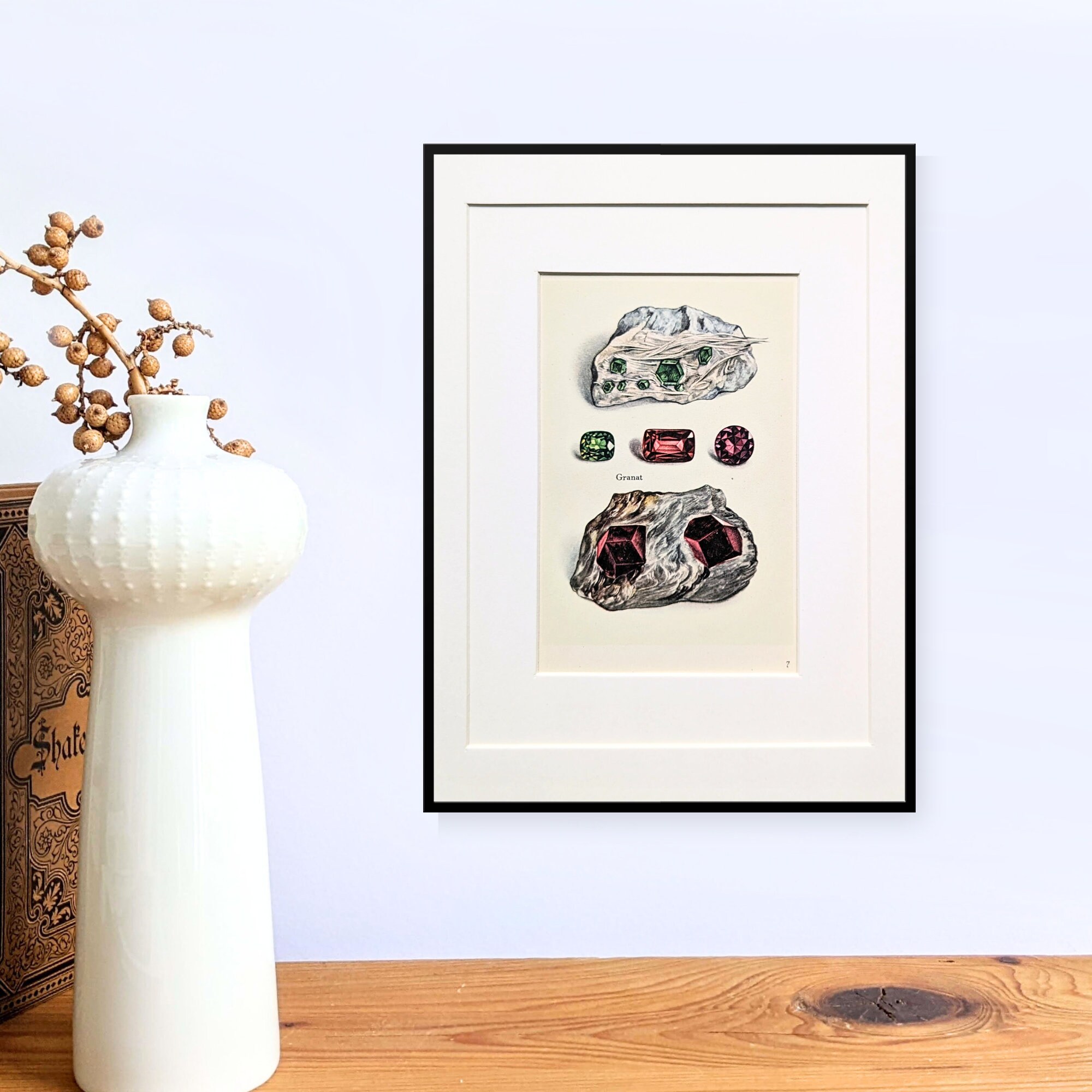 Garnet Minerals Print Gemstones Old Illustration Geology Antique ...