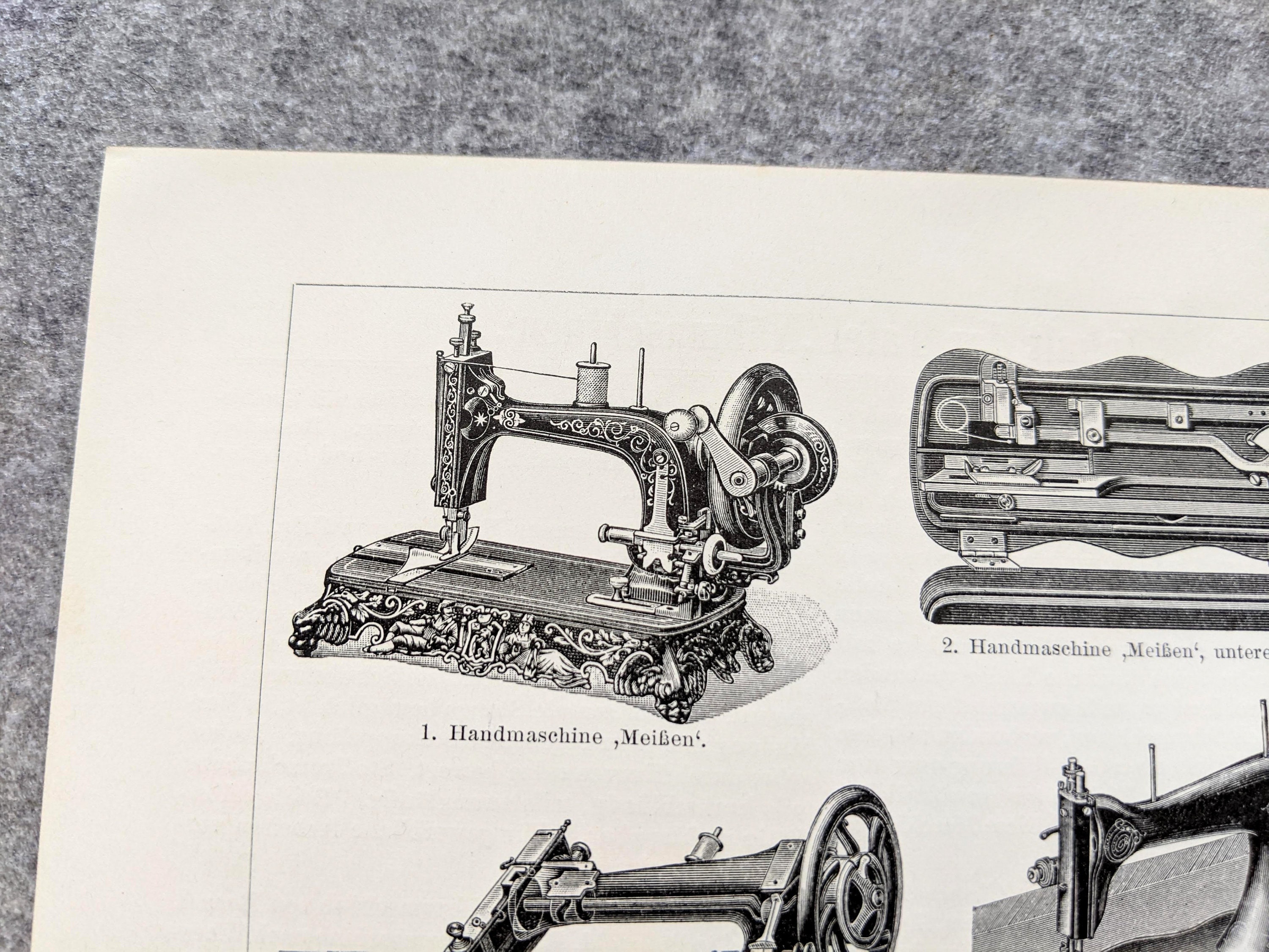 Old Sewing Machines Antique Print From 1897 Vintage Poster Original Old ...