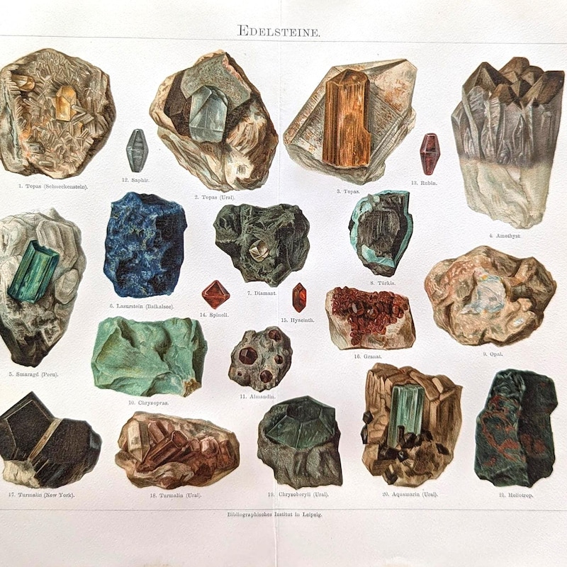 Mineral Rock Lithograph - Etsy