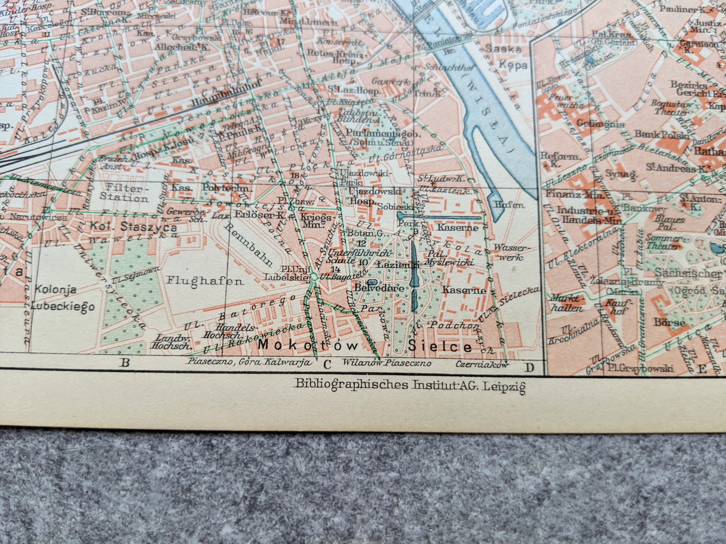 Warsaw Antique City Map From 1927 Vintage Poster Original - Etsy UK