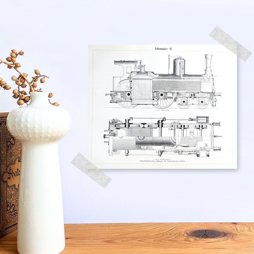 Locomotives Antique Lithograph From 1897 Vintage Poster Original Steam ...