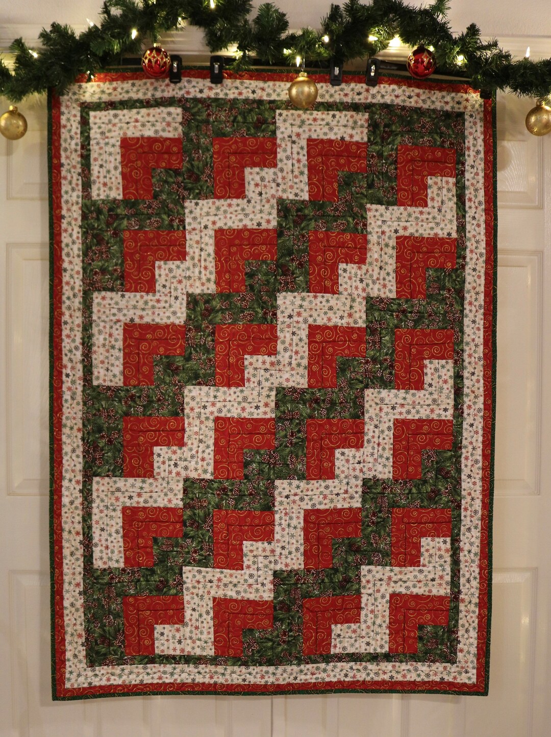 Christmas Blocks Throw Quilt - Etsy