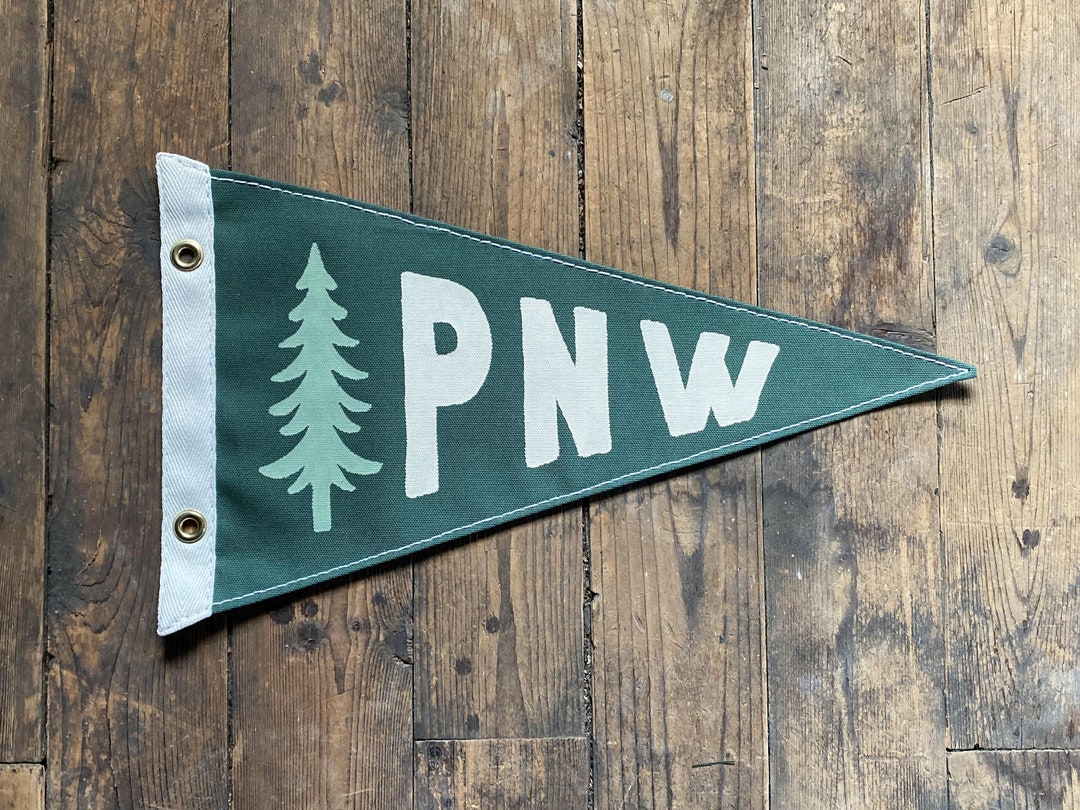 Pacific Northwest PNW Tree Vintage-inspired Canvas Pennant - Etsy