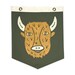 Bison Folk Art Canvas Camp Flag - Etsy