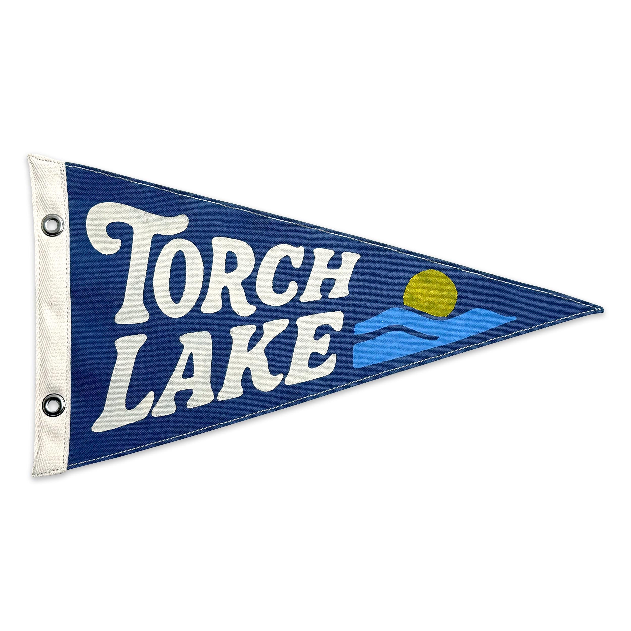 Torch Lake Michigan Vintage-inspired Canvas Pennant - Etsy