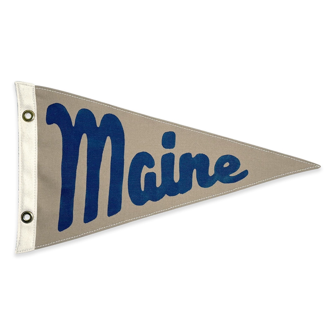 Maine Script Vintage-inspired Canvas Pennant - Etsy