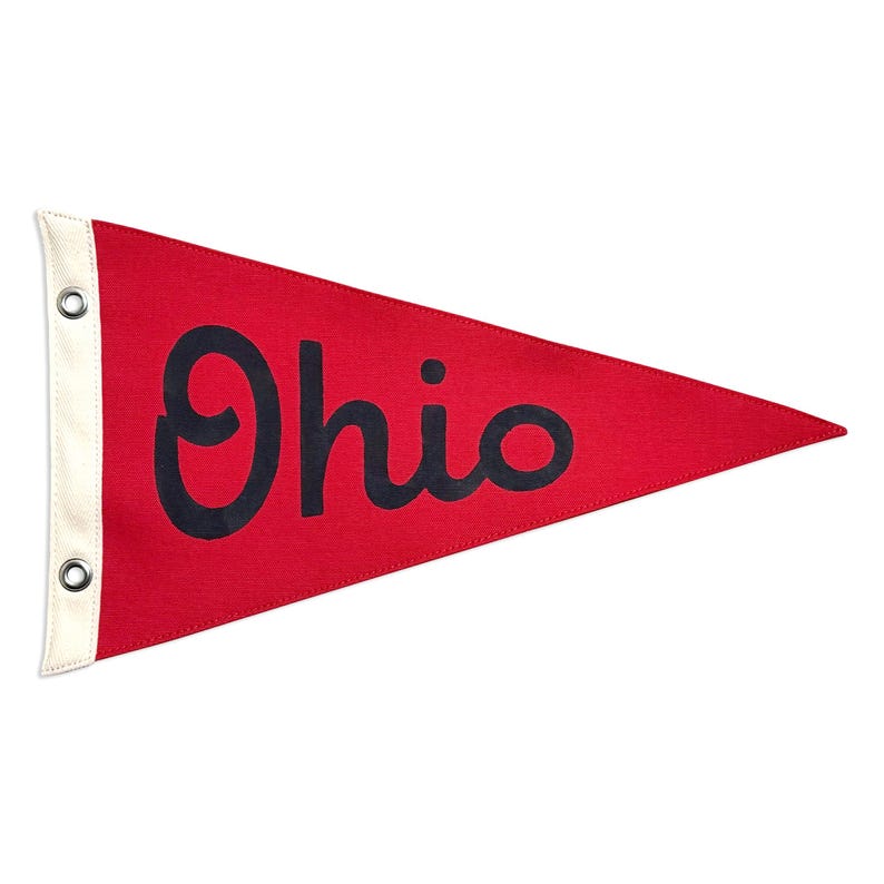 Ohio Script Vintage-inspired Canvas Pennant Flag - Etsy