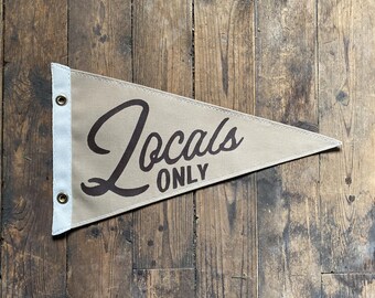 Vintage Inspired Locals Only Canvas Banner Camp Flag California Florida ...