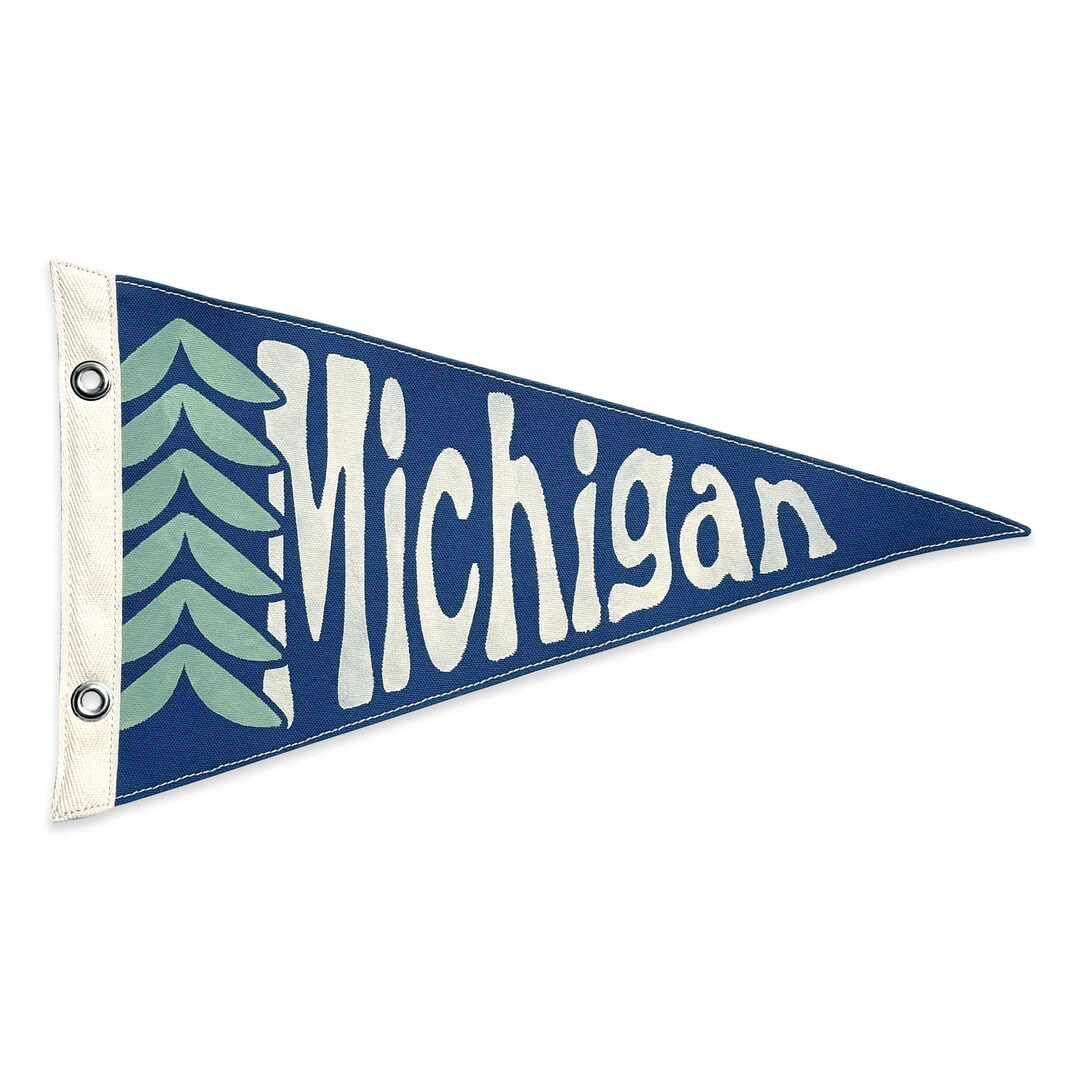 Michigan Tree Vintage-inspired Canvas Pennant Flag - Etsy