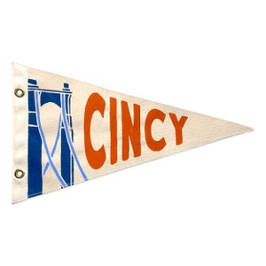 Cincy Roebling Bridge Vintage-inspired Canvas Pennant - Etsy