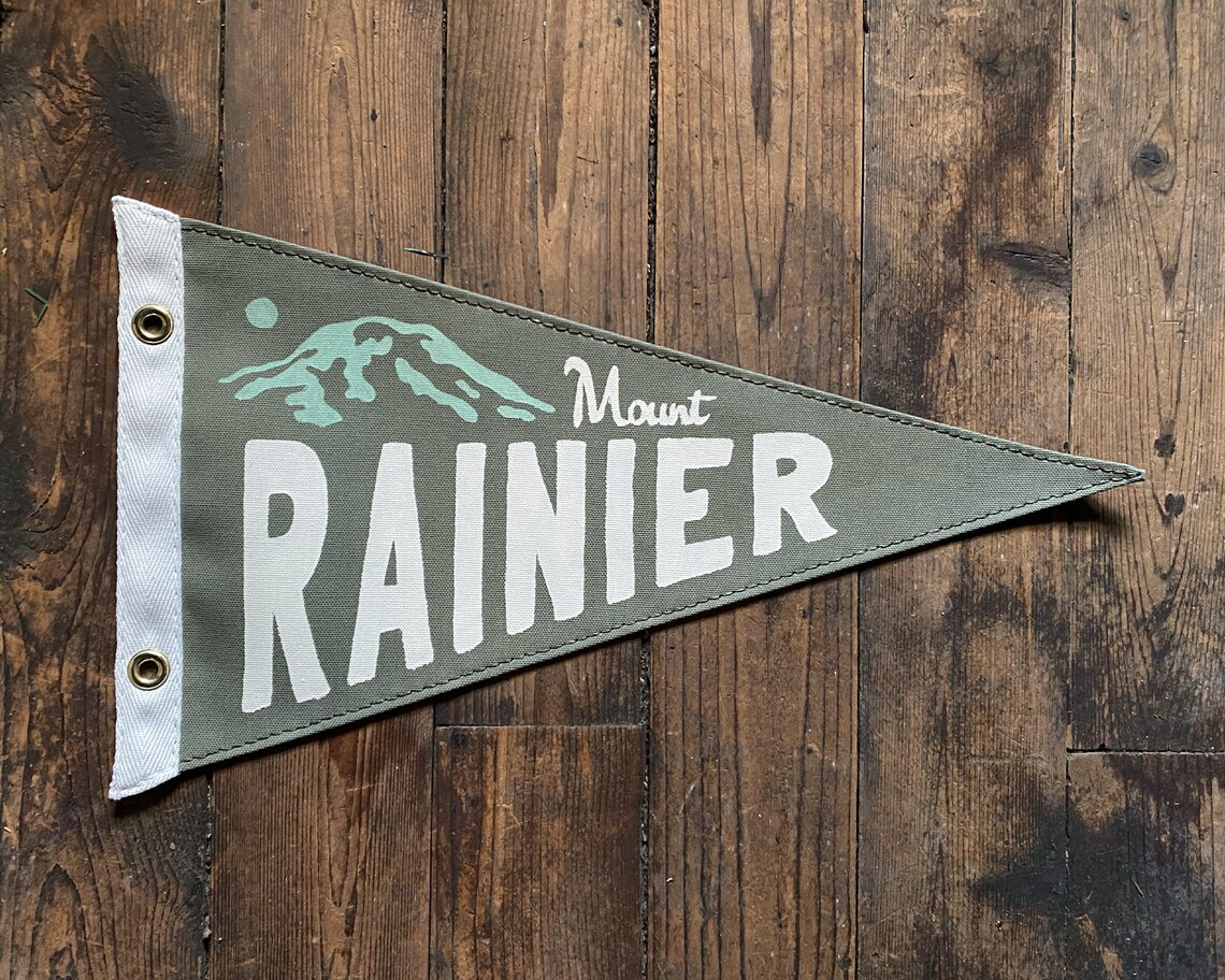 Mount Rainier National Park Vintage-inspired Canvas Pennant - Etsy