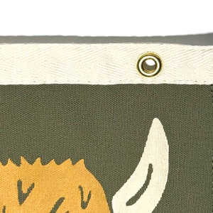 Bison Folk Art Canvas Camp Flag - Etsy