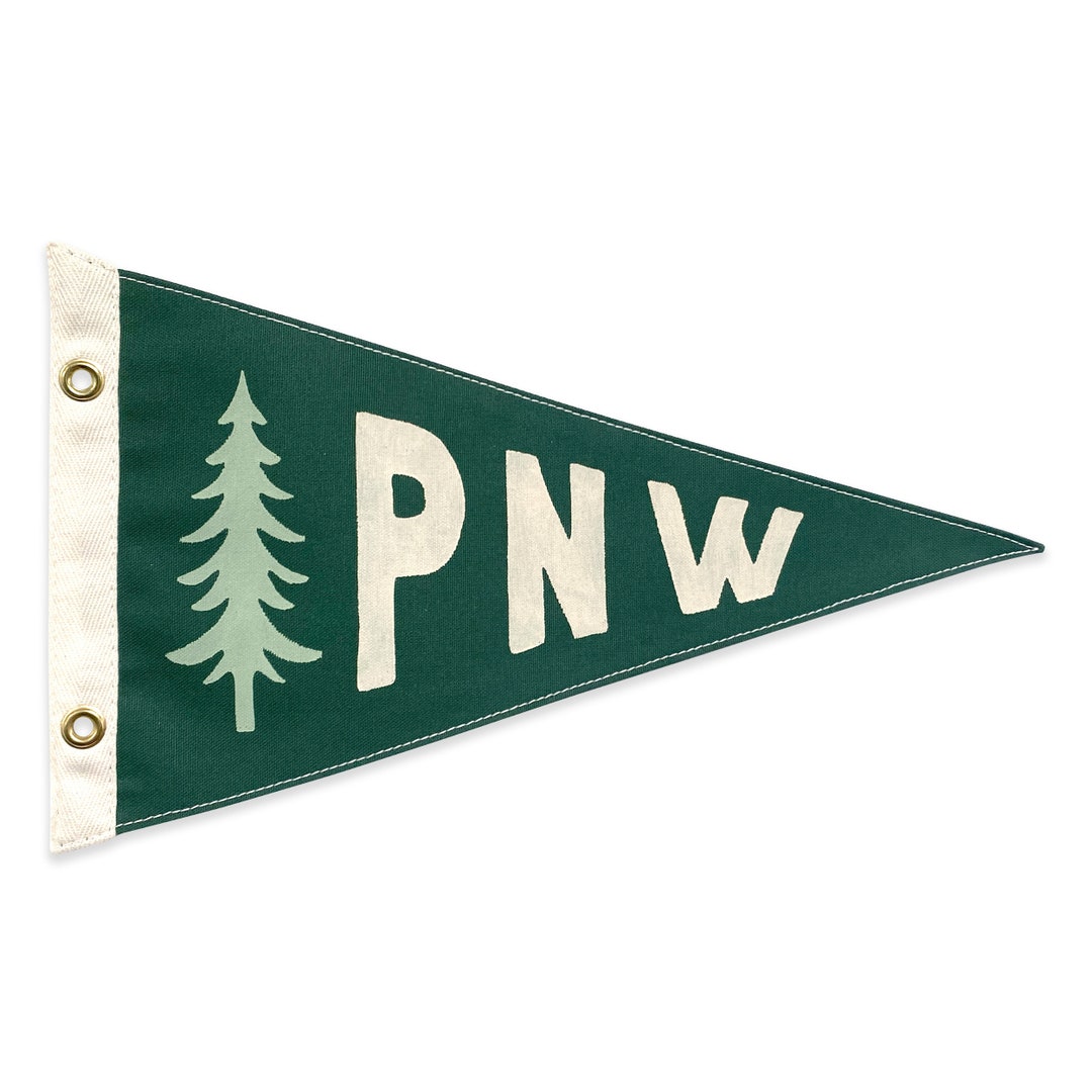 Pacific Northwest PNW Tree Vintage-inspired Canvas Pennant - Etsy