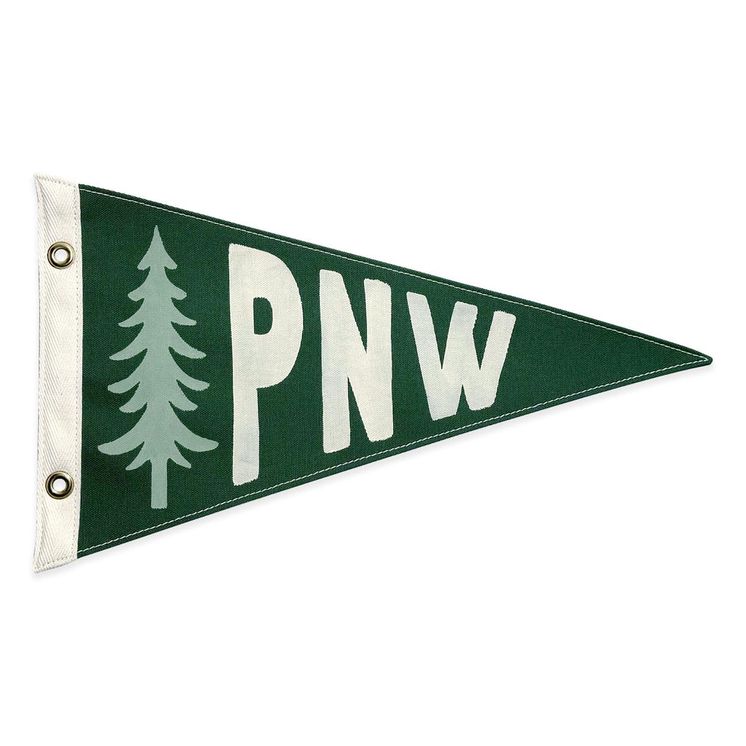 Pacific Northwest (PNW) Tree Vintage-inspired Canvas Pennant - Etsy