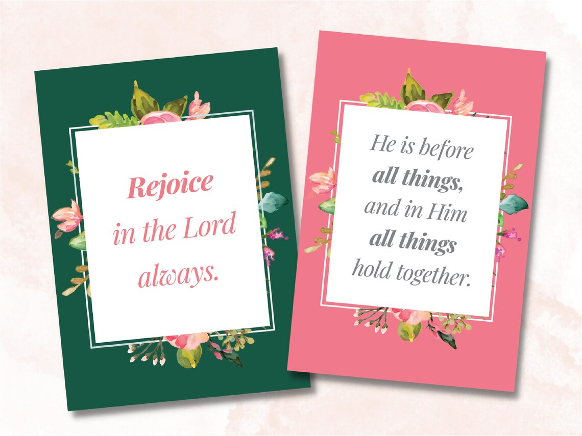 Printable Scripture Cards, Bible Verse Cards, Christian Encouragement ...