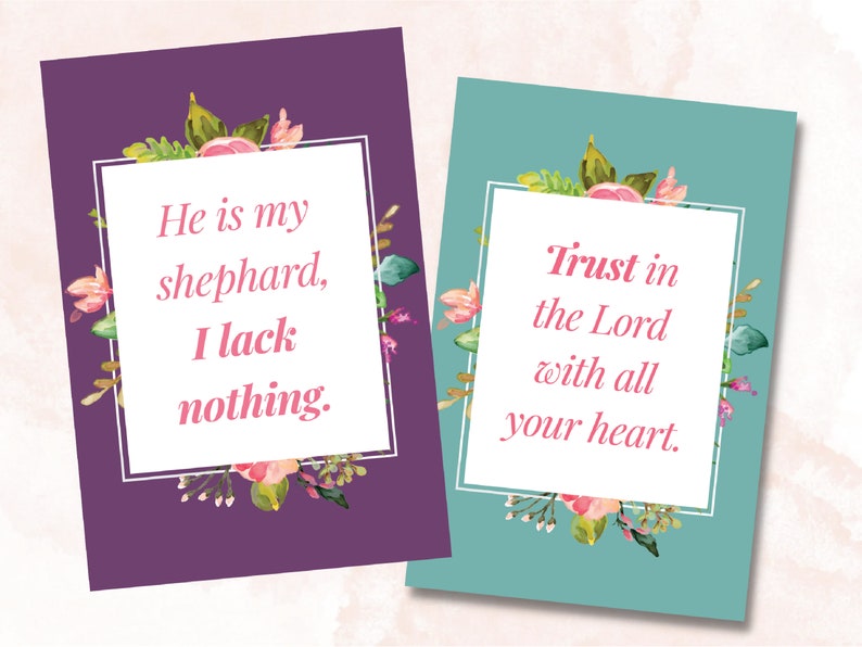 Printable Scripture Cards, Bible Verse Cards, Christian Encouragement ...