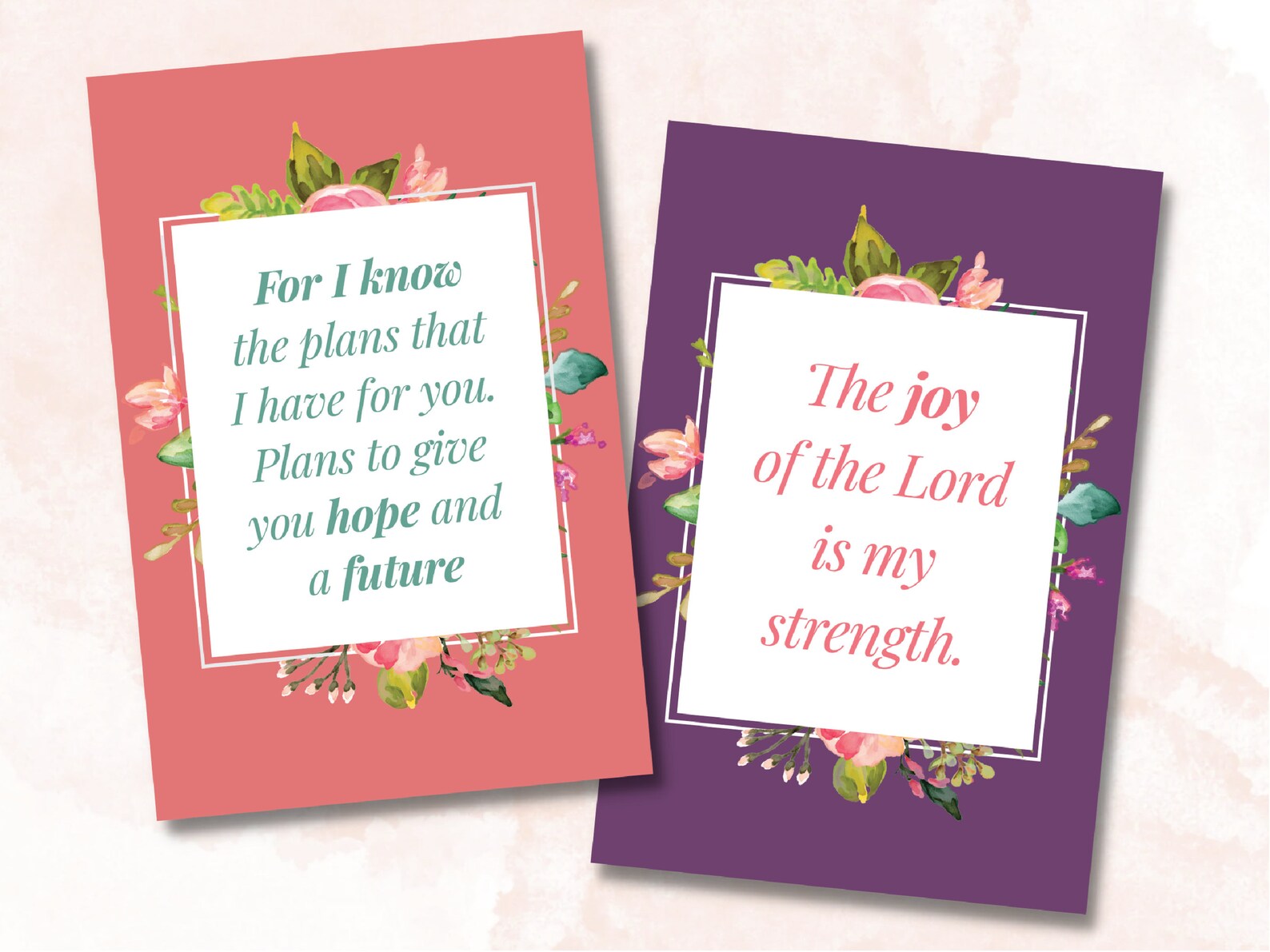 Printable Scripture Cards, Bible Verse Cards, Christian Encouragement ...