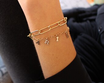 Dangling name anklet store