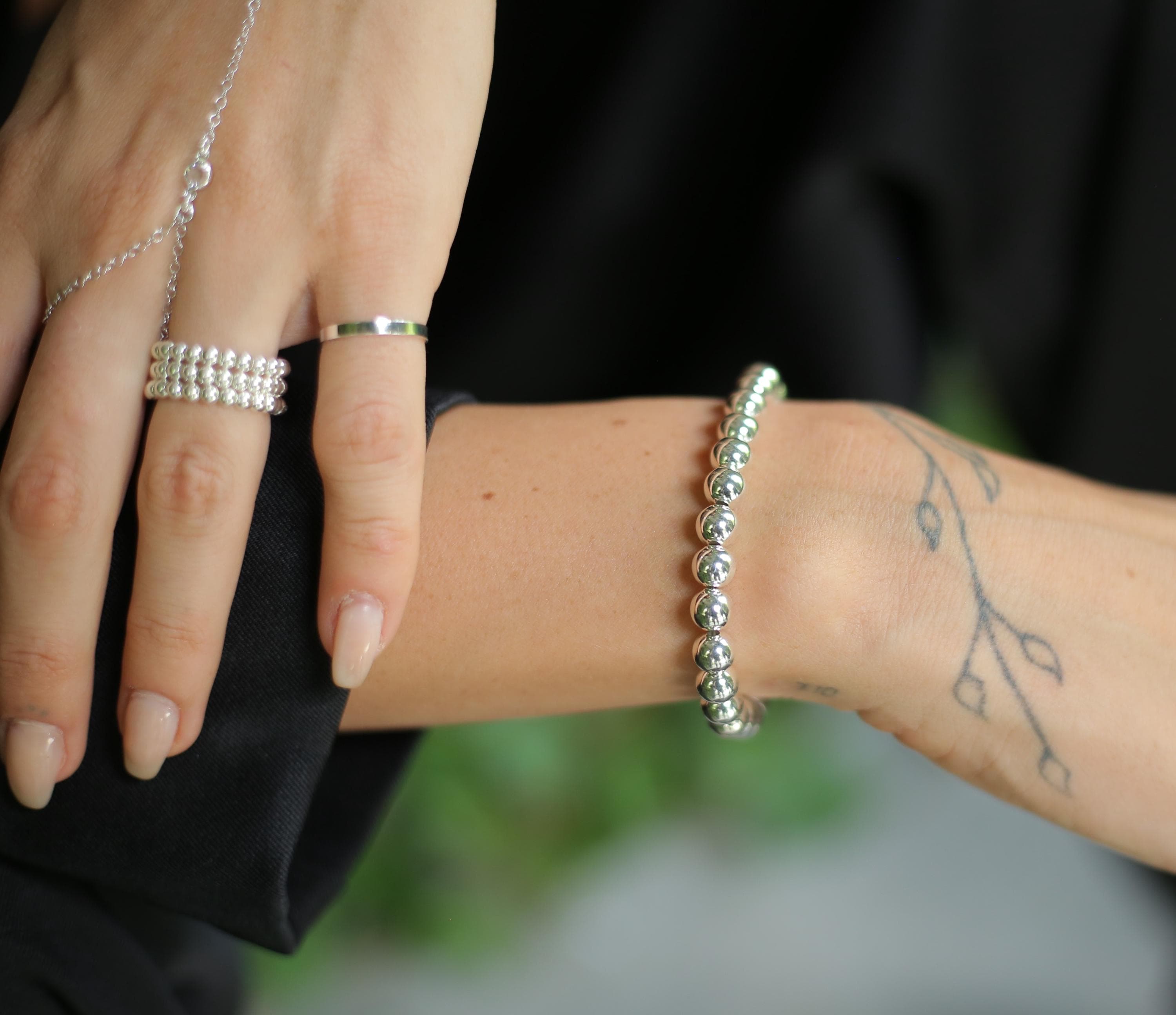 Beaded Bracelet STRONG Handmade Chunky Beaded Stretch Bracelet ...