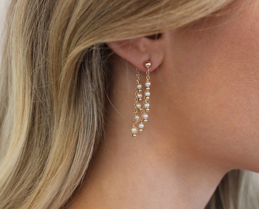 Pearl Stacking Earrings * Pearl Earrings * Beaded Pearl Earrings ...