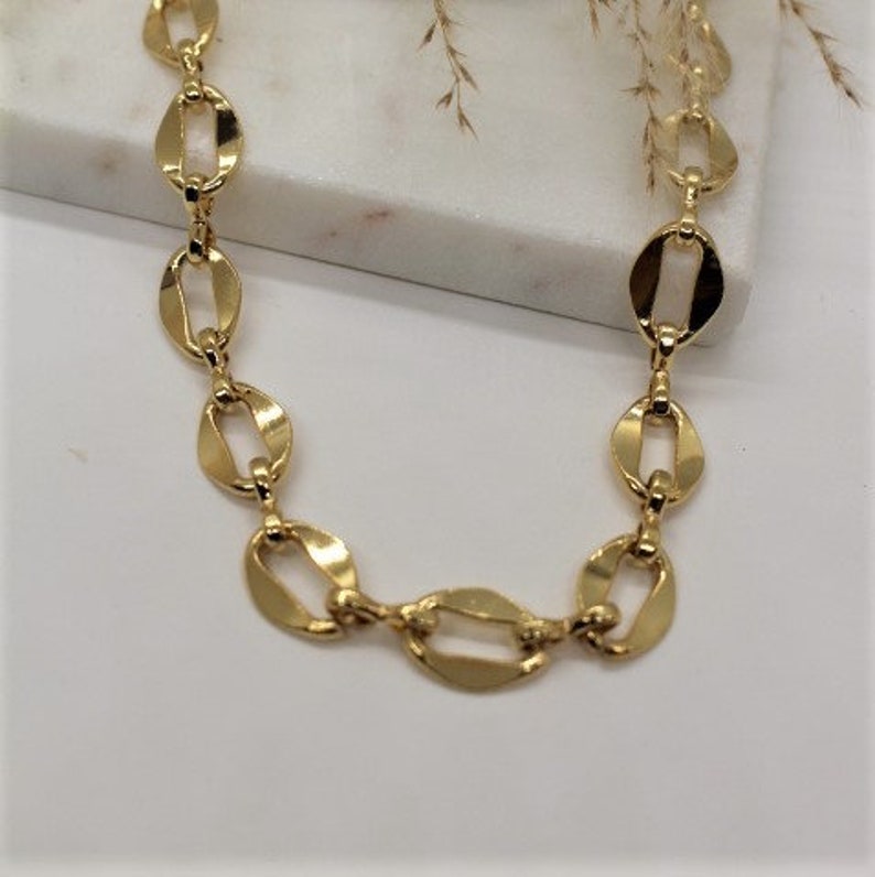 Modern Chunky Link Chain Necklace Gold Big Link Choker Large | Etsy