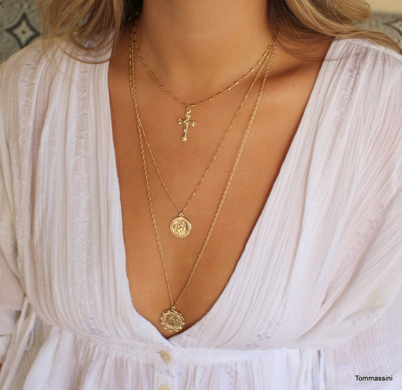 Delicate Cross Necklace Layered Cross Necklace Dainty Cross - Etsy