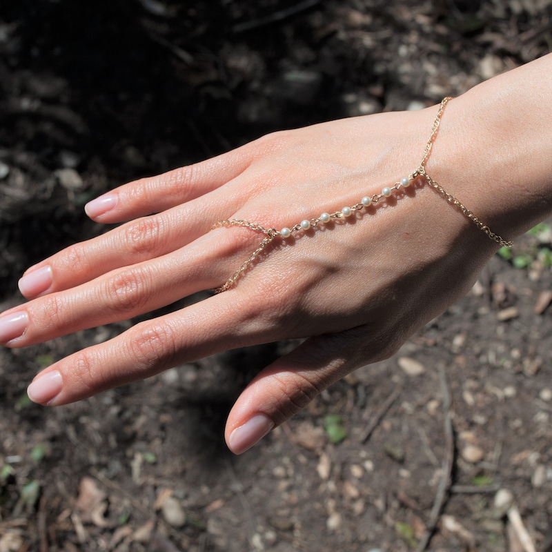 Pearl Chain Bracelet - Etsy