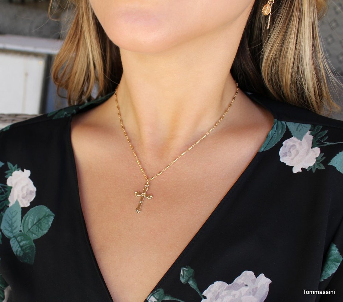 Delicate Cross Necklace Layered Cross Necklace Dainty Cross - Etsy