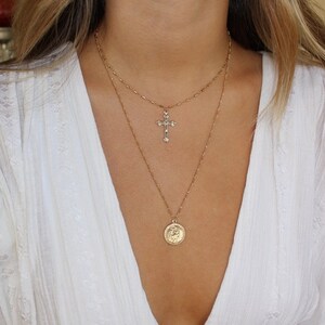 Delicate Cross Necklace, Layered Cross Necklace, Dainty Cross Necklace ...