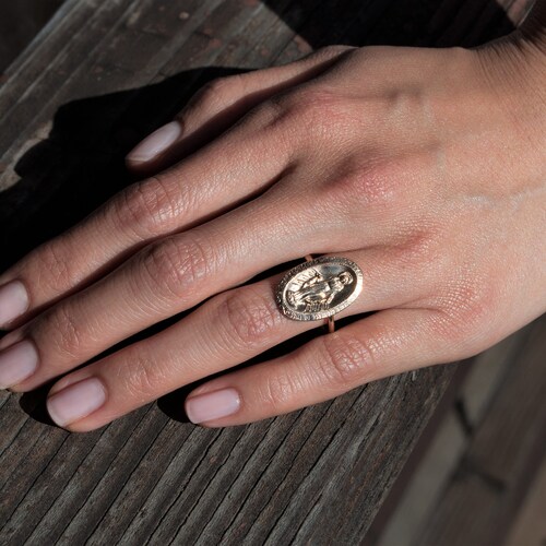 Sterling Silver Ring With Miraculous Medal Virgin Mary - Etsy