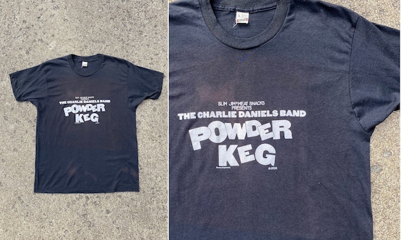 Vintage 1987 Charlie Daniels Band Powder Keg T-Shirt … - Gem