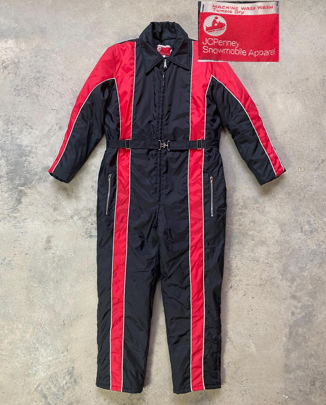 Vintage 80s JC Penney Snowmobile Suit LARGE Original 1980s Outerwear ...