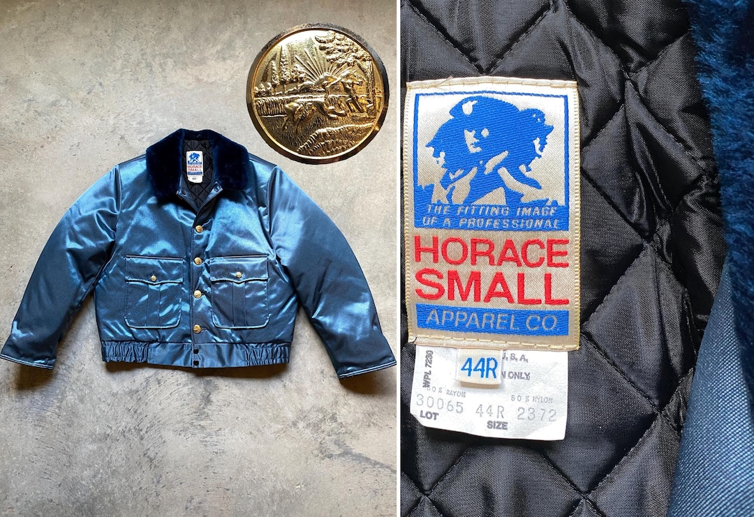 Original 70s Police Trooper Bomber Jacket Metallic Blue 44R Large With ...