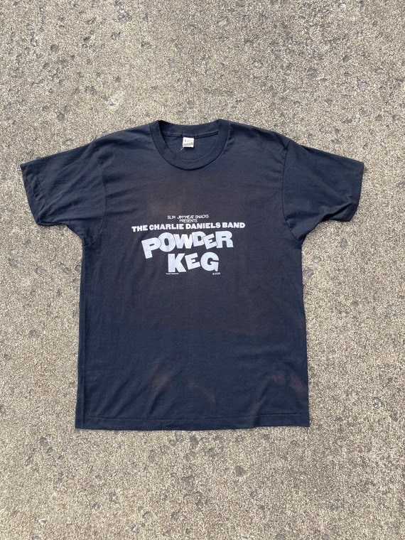 Vintage 1987 Charlie Daniels Band Powder Keg T-Shirt … - Gem