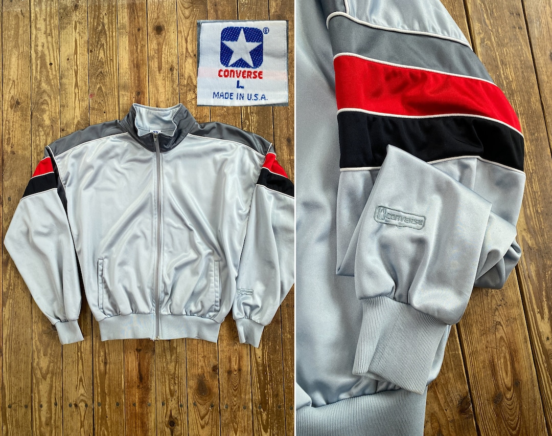 Vintage 80s CONVERSE Track Jacket MEDIUM | Original 1980s Cons All Star ...