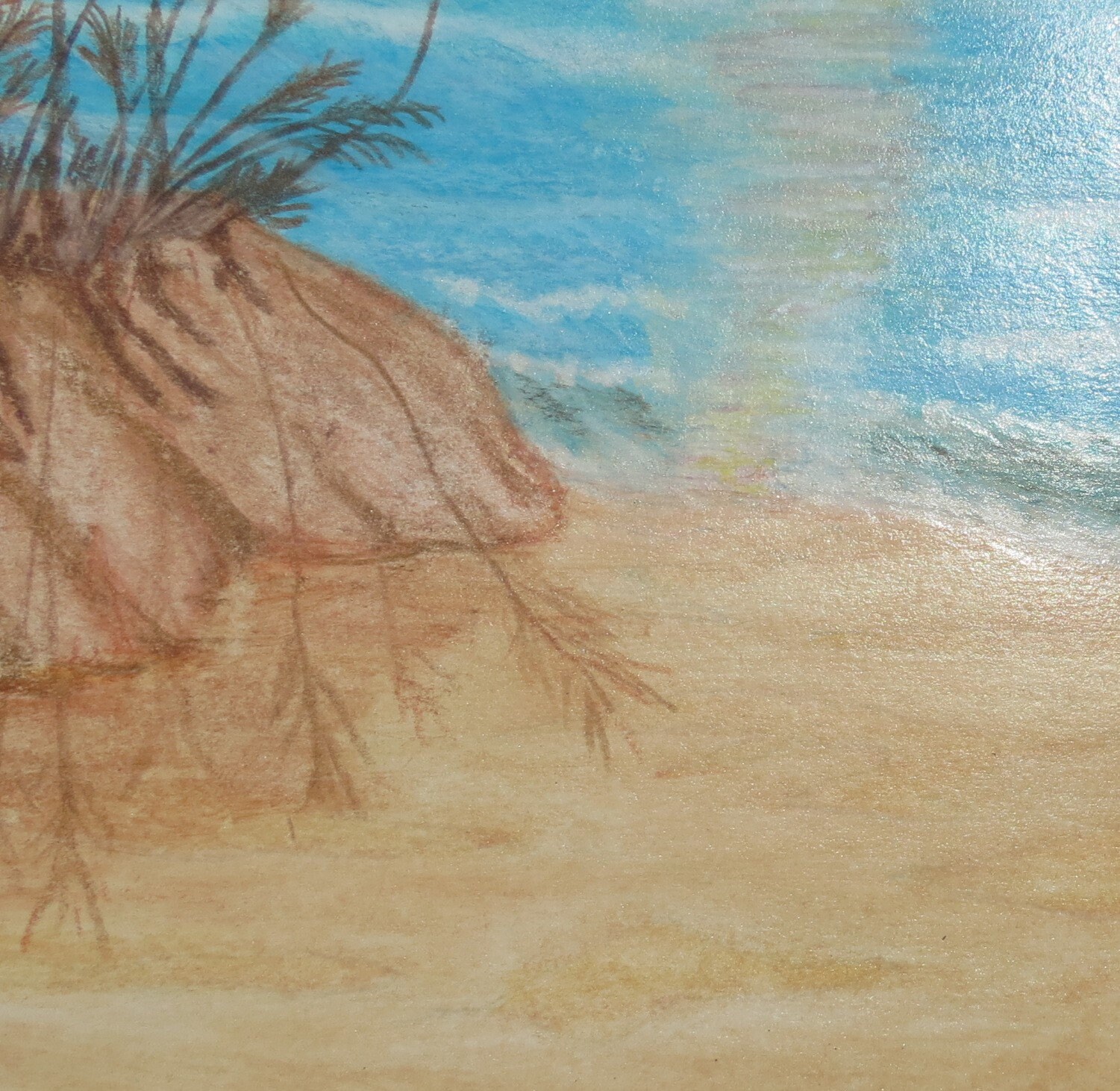 Beach Colored Pencil Drawing