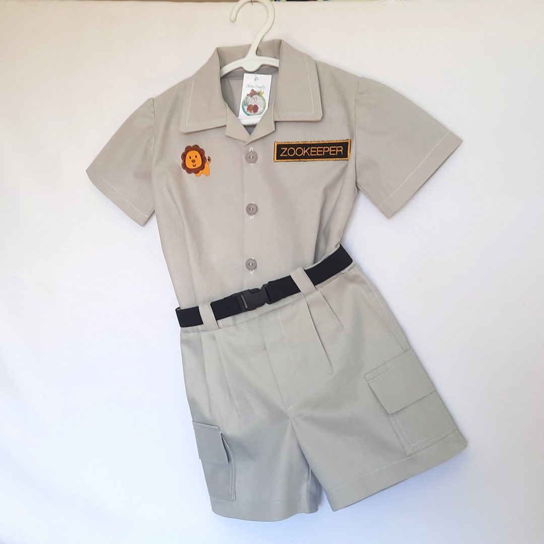 Kids Zookeeper Uniform, Boy Safari Outfit, Custom Order: Shirt With ...