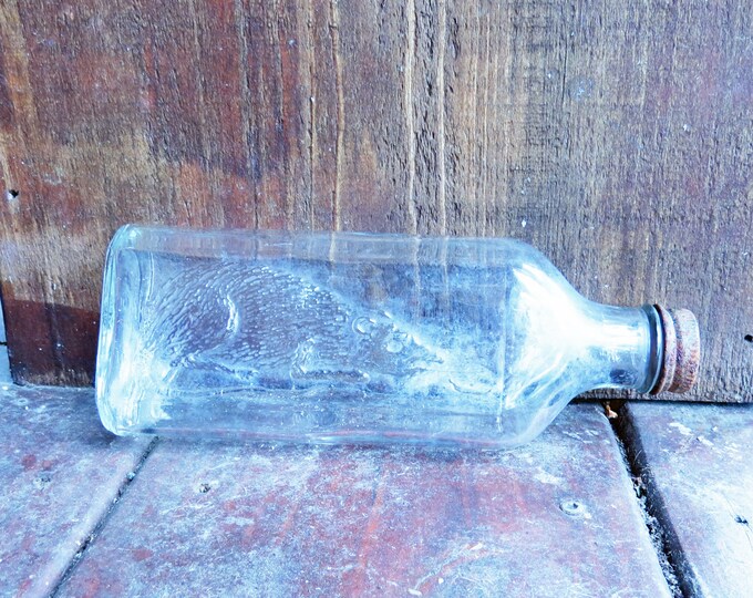 Vintage Rat Poison Bottle- Embossed Rat Clear Glass 1940's Bottle- 6.5 ...
